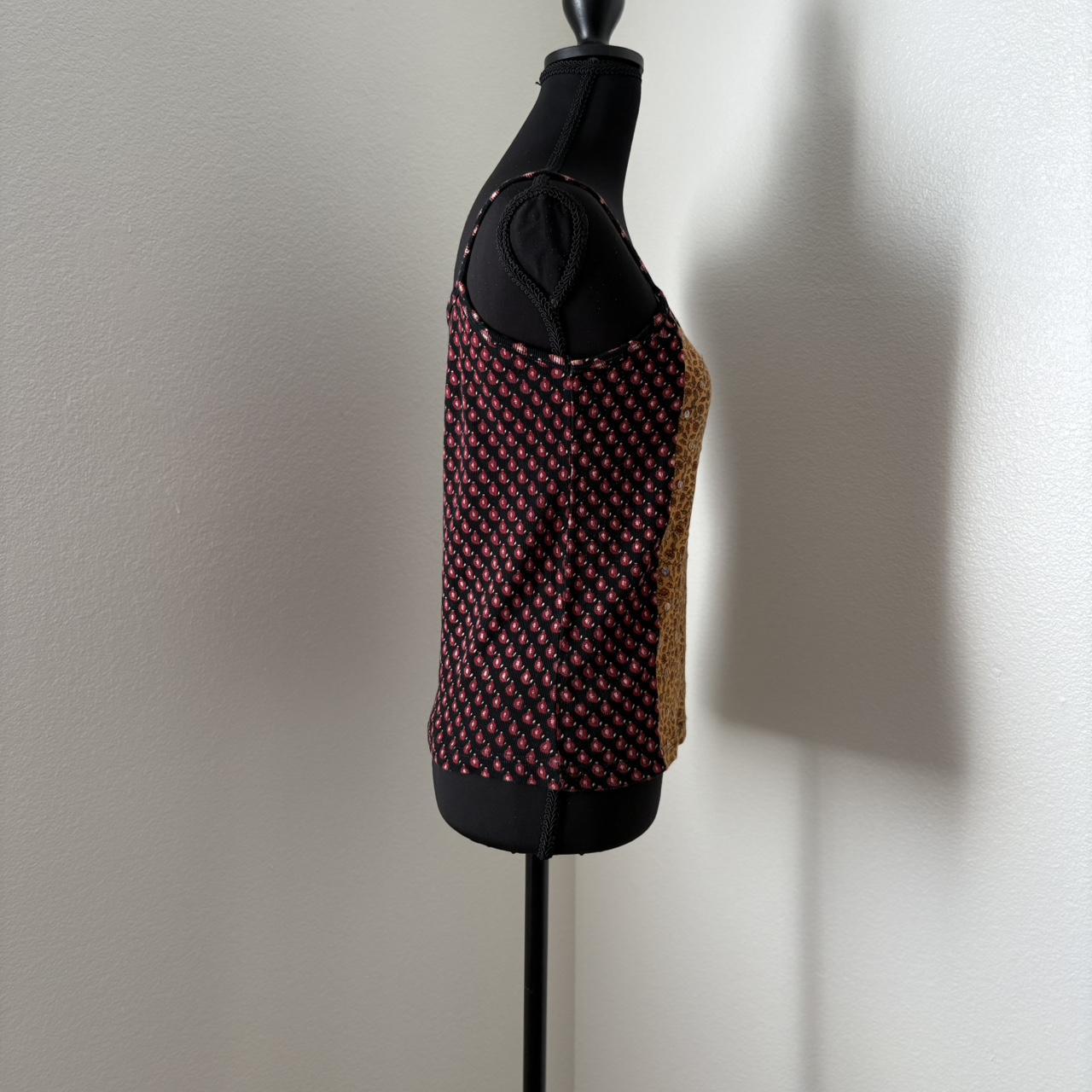 Evidence Orange, Black, and Red Patterned Cami W/... | Depop