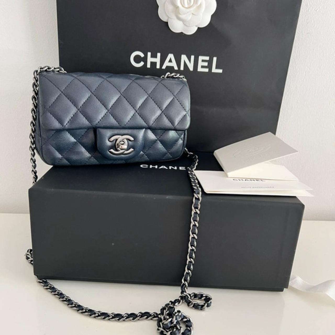 Chanel mini Chanel Timeless Mini, dark blue.... - Depop