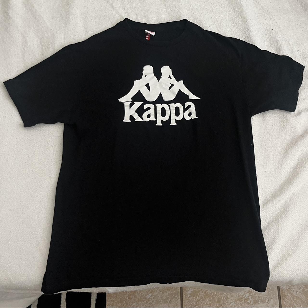 Kappa Black And White Classic Tee Large - Depop