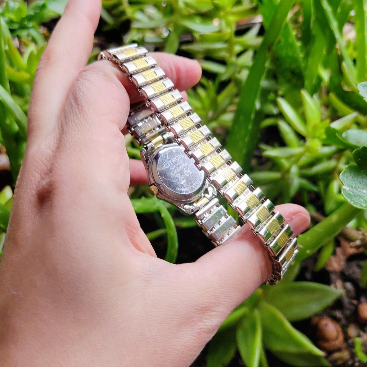 Citron Quartz Classic Gold & Silver Stretch Watch.... | Depop