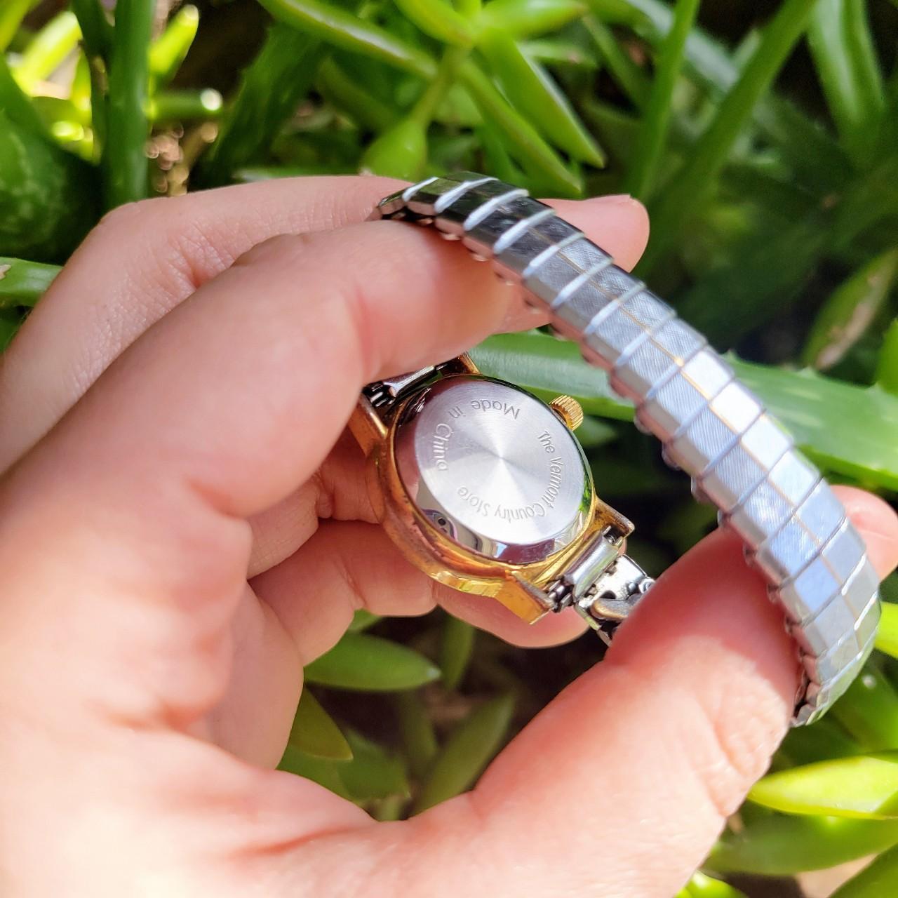 Vintage 17 Jewels Silver & Gold Stretch Watch.... | Depop