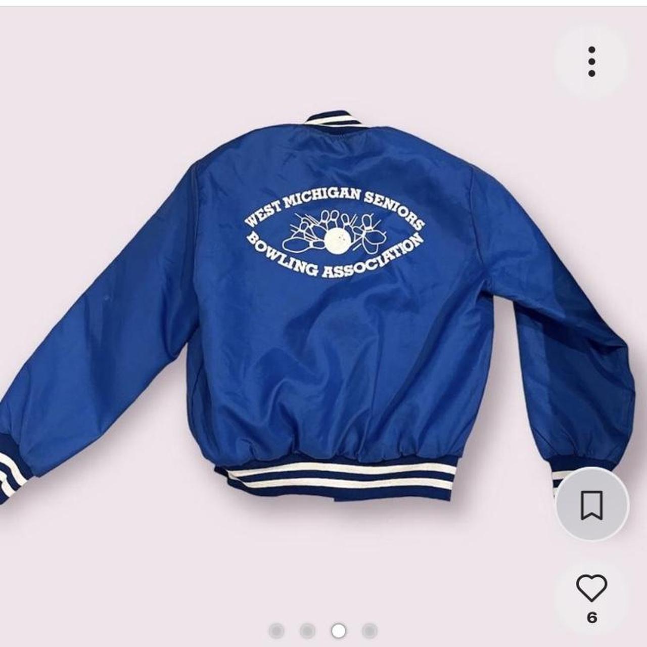 🤍 vintage bomber jacket bowling varsity... - Depop