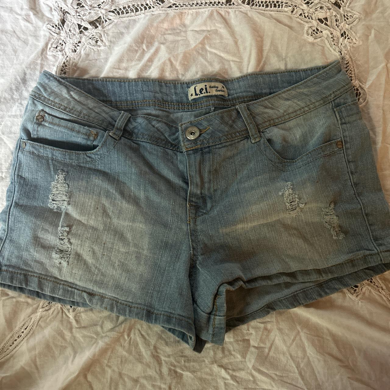 vintage LEI ripped booty shorts Size 13 very... - Depop
