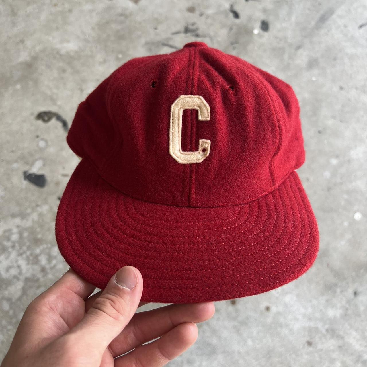 Vintage 1940s wool and leather Cornell cap cranial... - Depop