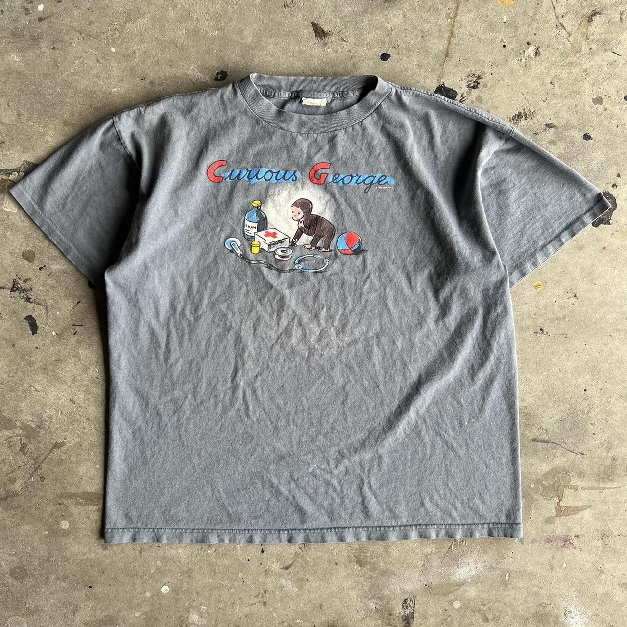 Vintage 1996 Curious George tee Chest: 23... - Depop