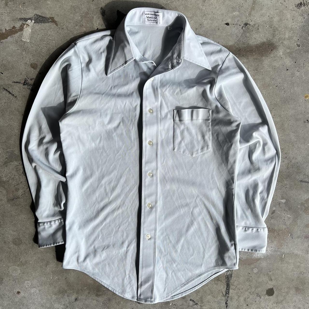 Vintage 1970s van Husen polyester button... - Depop