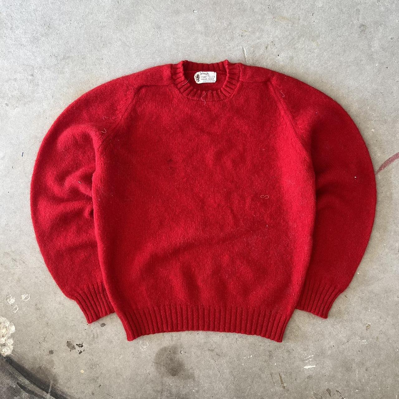 Vintage 1960s/70s red sweater. Chest: 21... - Depop