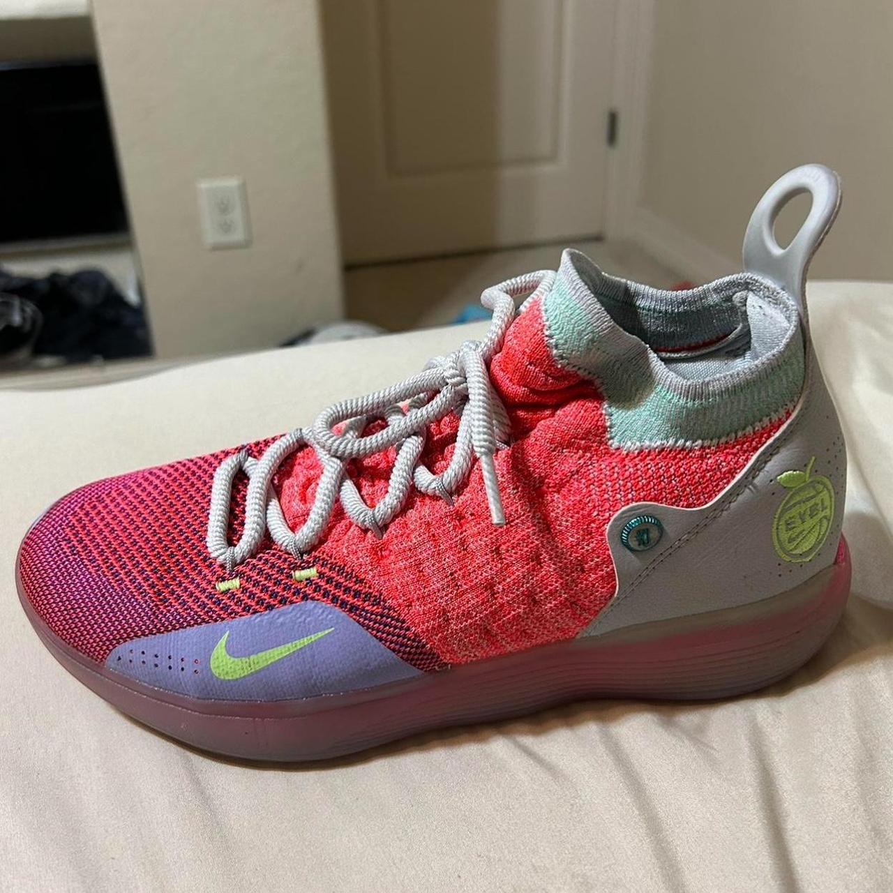 nike kd11 eybl basketball shoe size men’s eight... - Depop