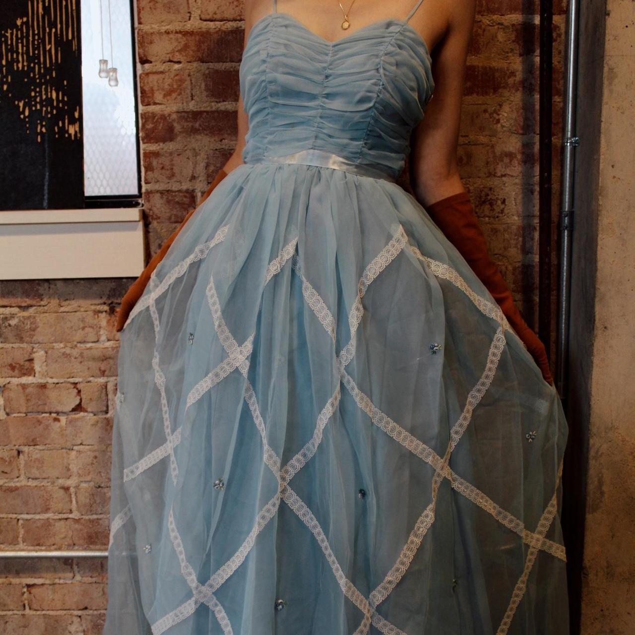 Floor length 1960s prom dress, with original sale... - Depop