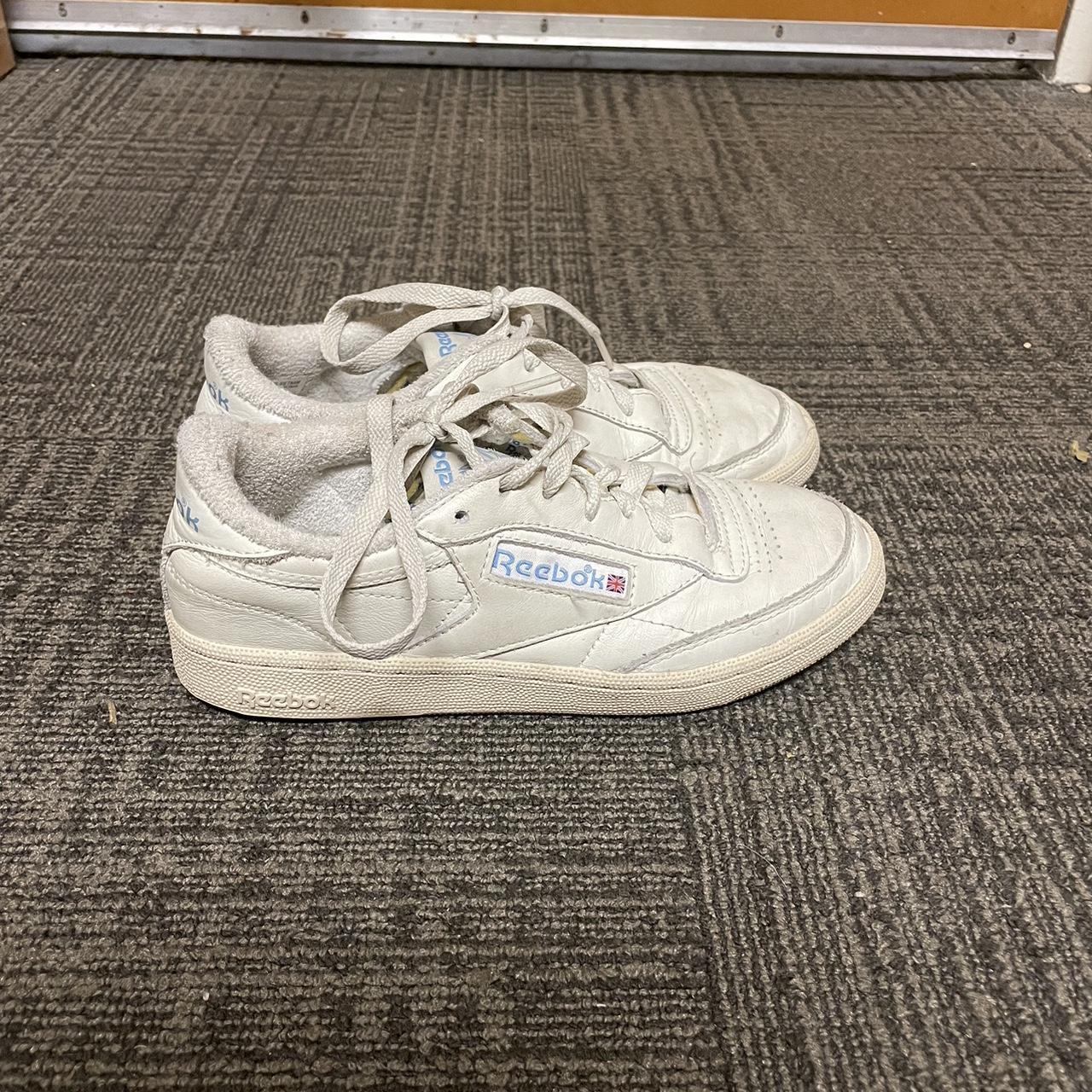 Reebok Light Blue Club C 85 Vintage Shoes Women’s... - Depop