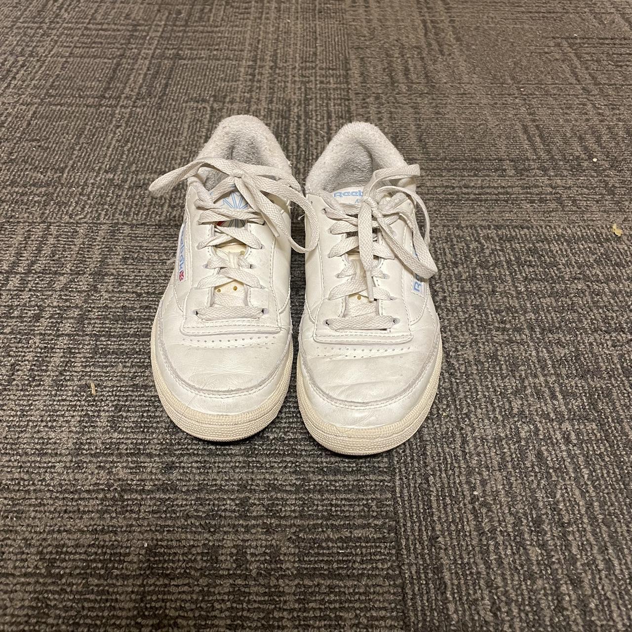 Reebok Light Blue Club C 85 Vintage Shoes Women’s... - Depop