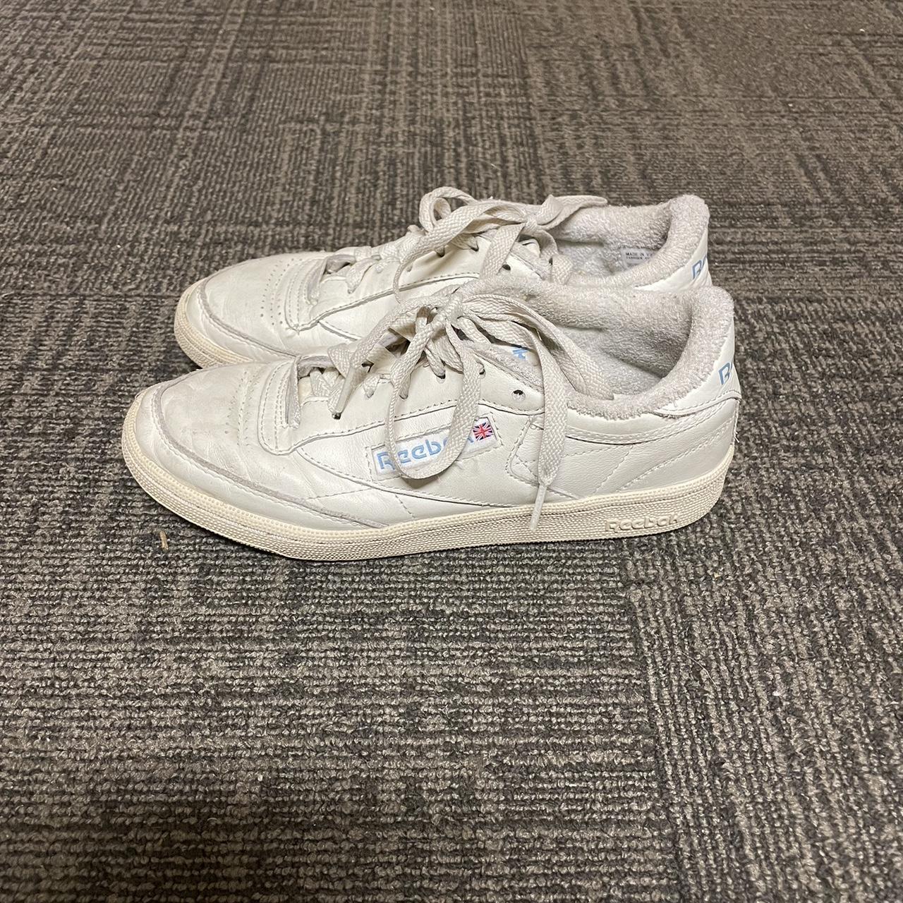 Reebok Light Blue Club C 85 Vintage Shoes Women’s... - Depop