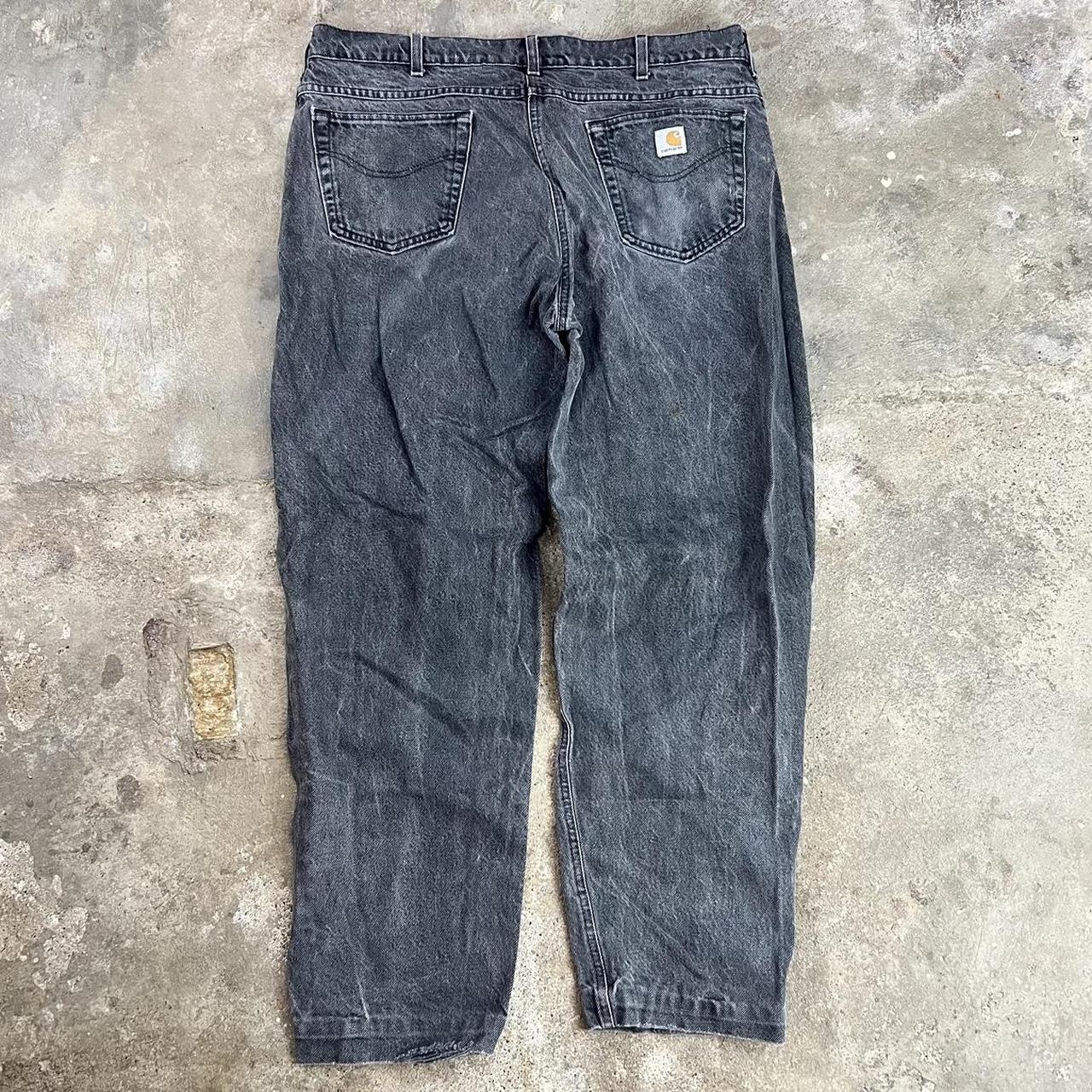 Carhartt Men's Black and Grey Jeans | Depop