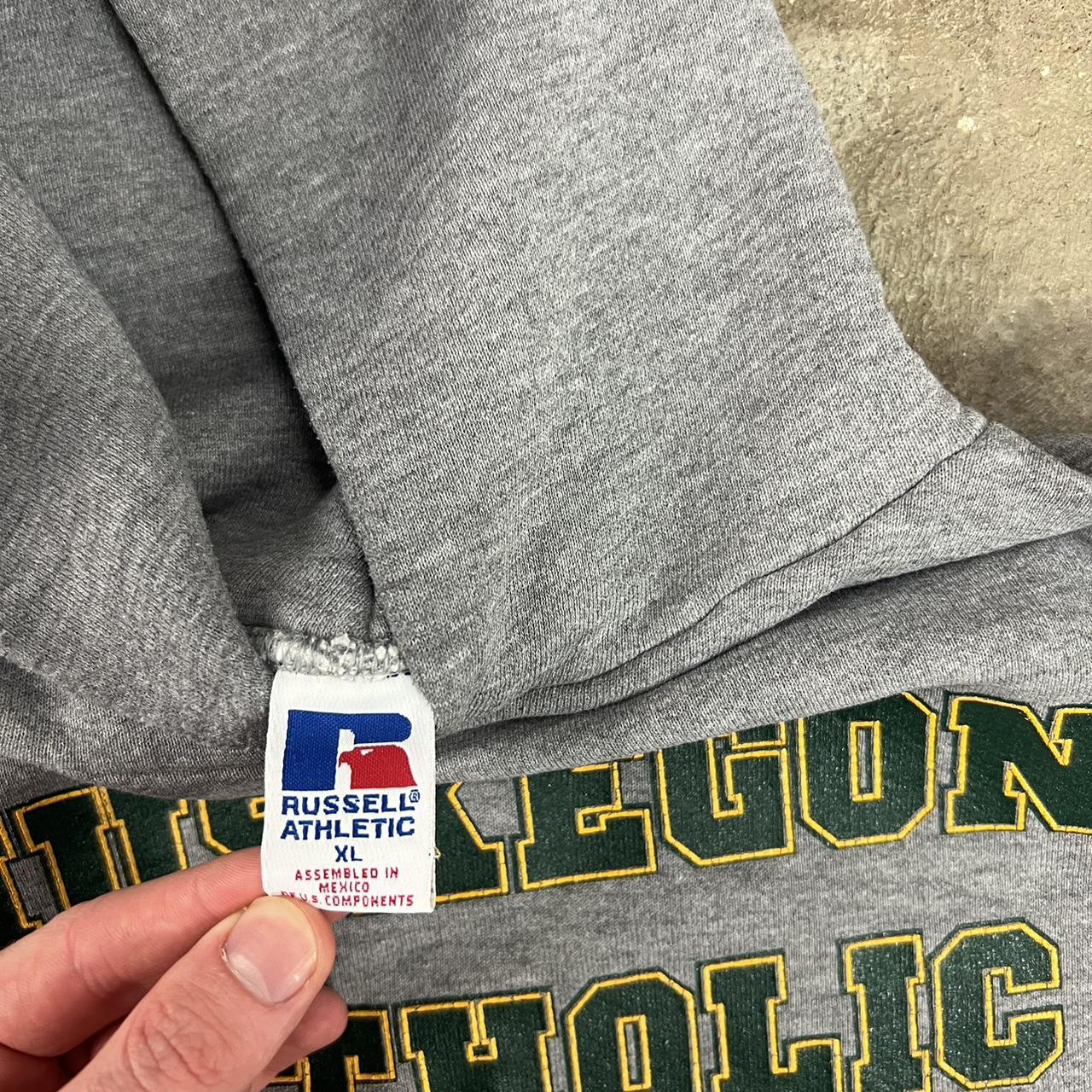 Men's Grey and Green Hoodie | Depop