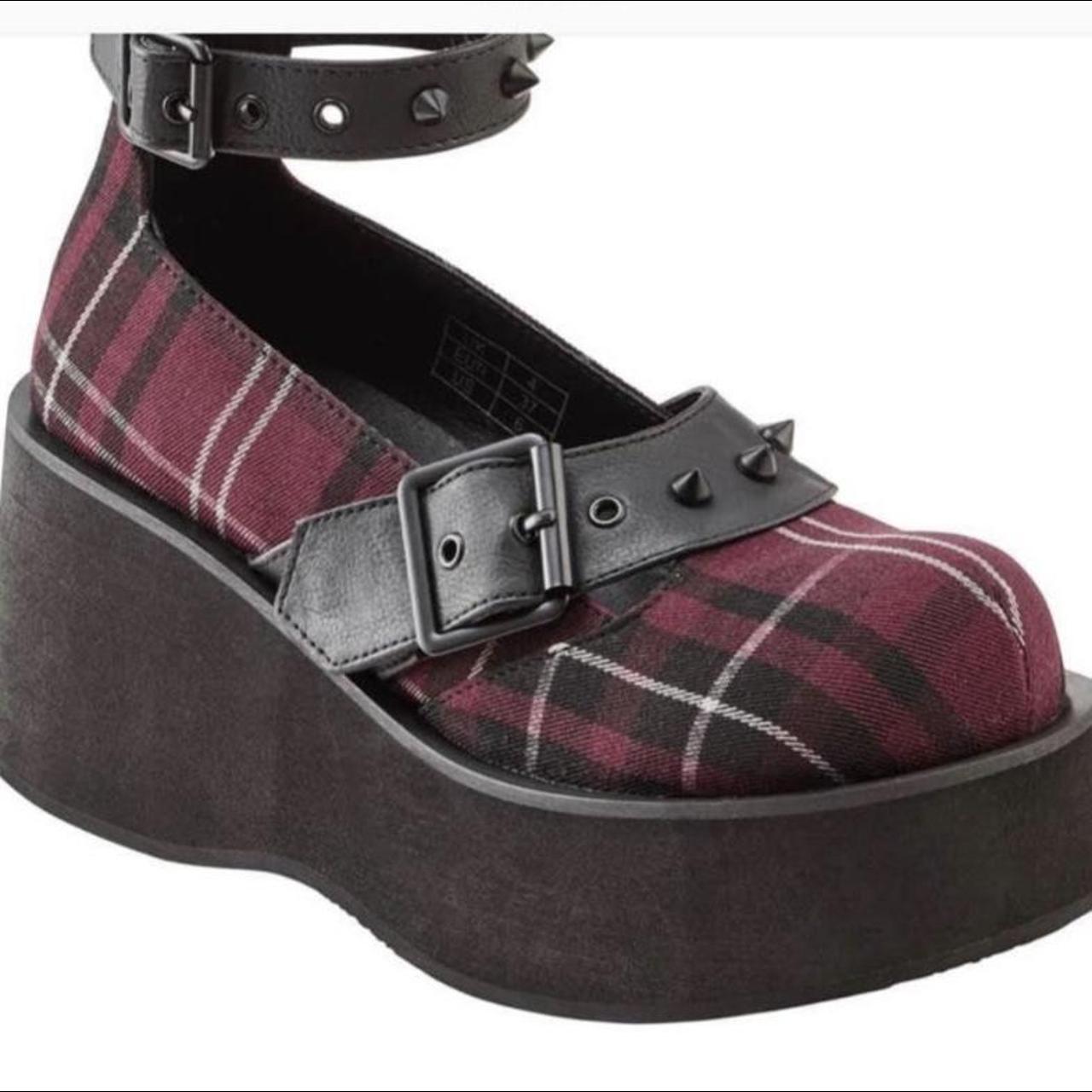 Bloody Mary tarten plaid size 10 killstar shoes... - Depop