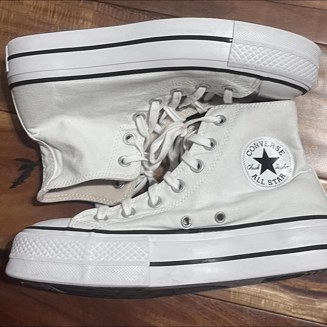White Platform Converse Barely worn Great... - Depop
