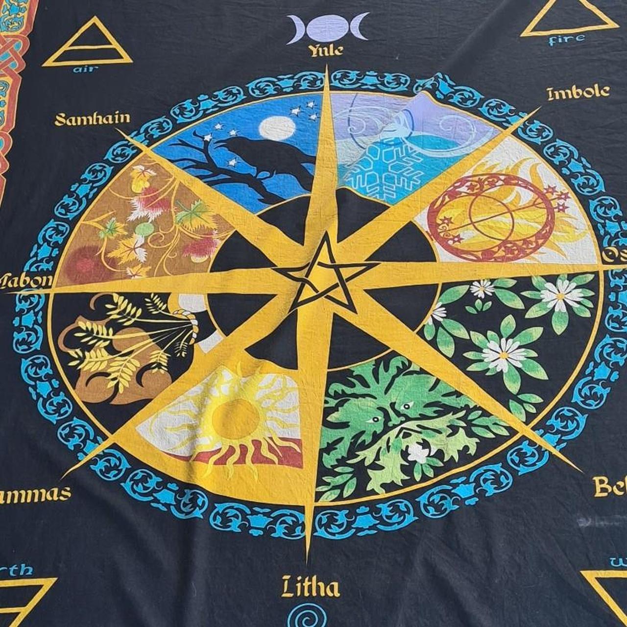 Witches wheel of the year wall hanging. Preloved... | Depop