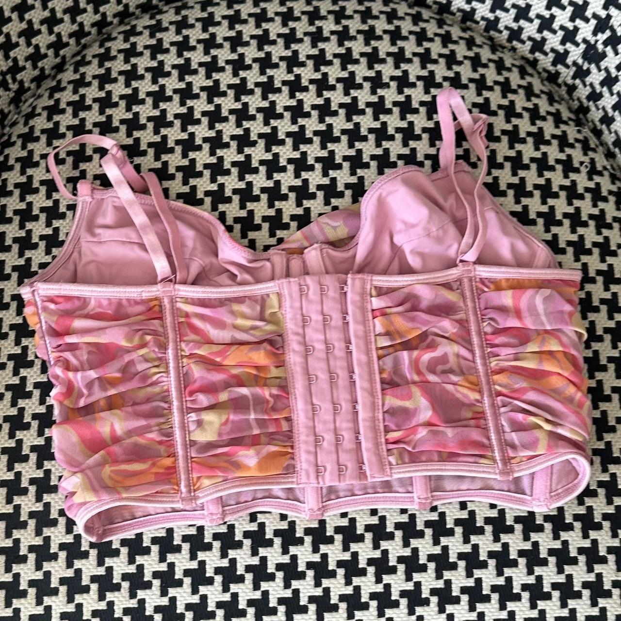Glassons pink patterned corset top Actually one of... - Depop