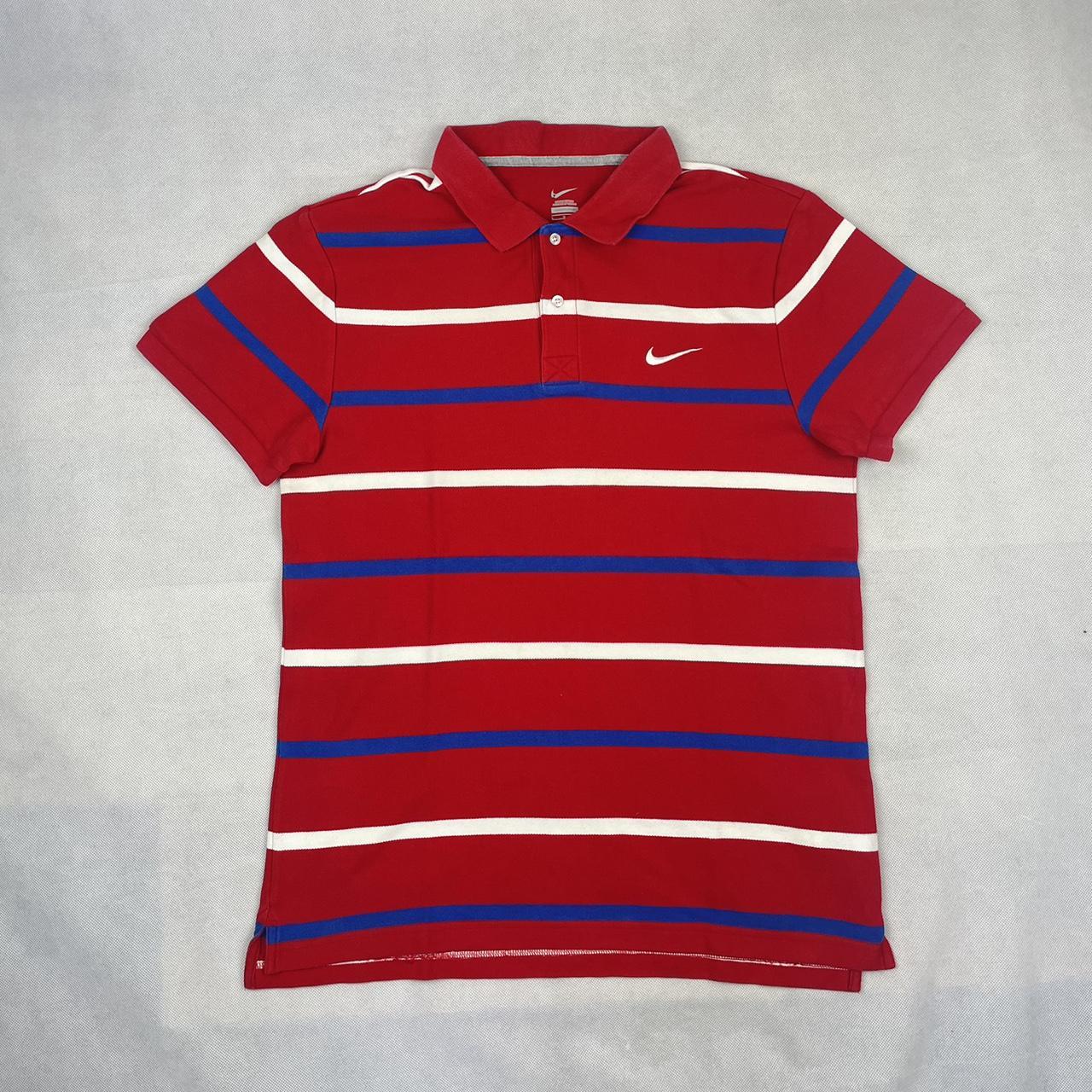 🎲 Nike Striped Swoosh Polo Shirt * nice swoosh... - Depop