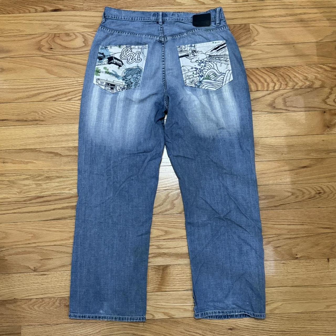 Y2K BAGGY EMBROIDERED ECKO JEANS super dope... - Depop