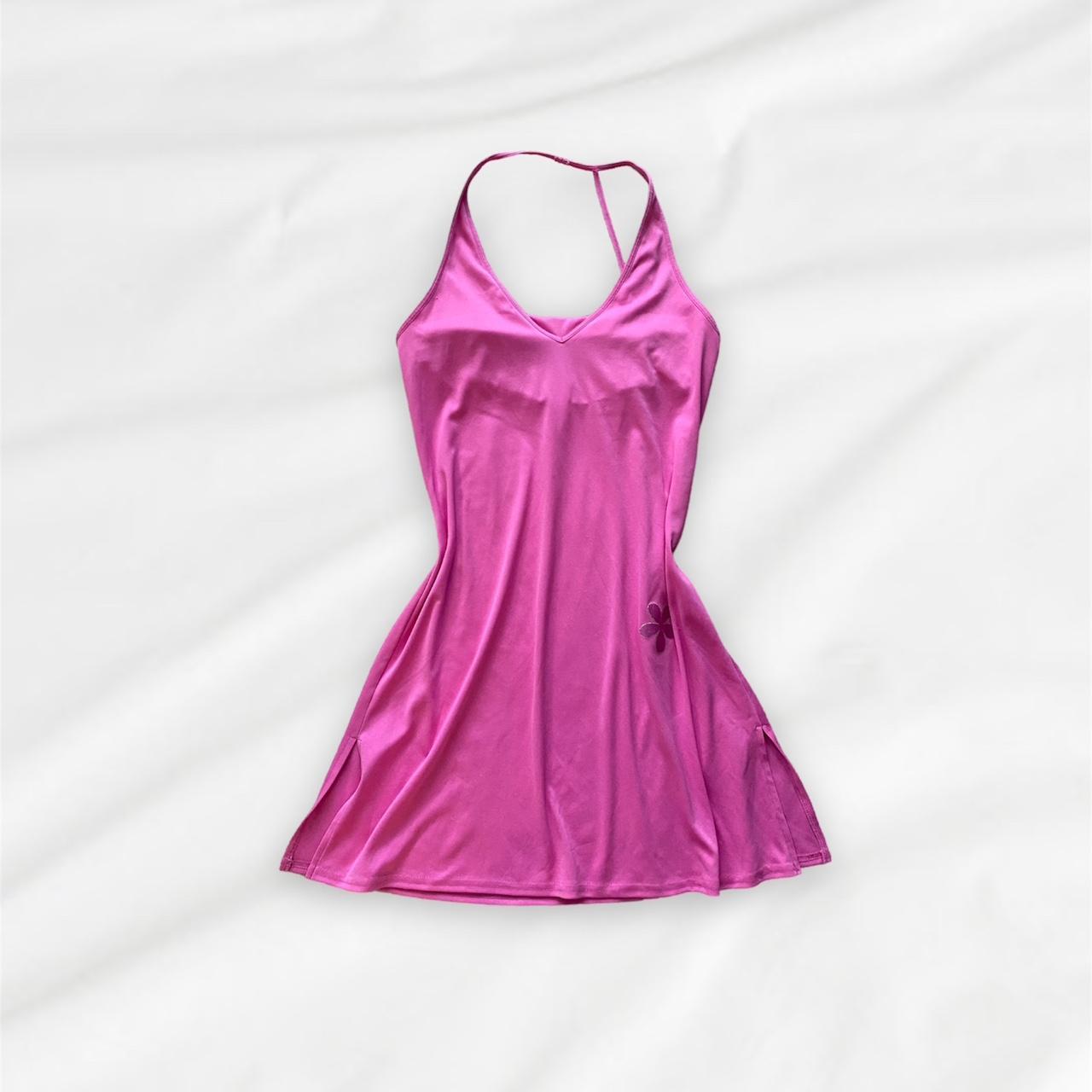 PINK HALTER DRESS Built in Bra | Slit on side |... - Depop