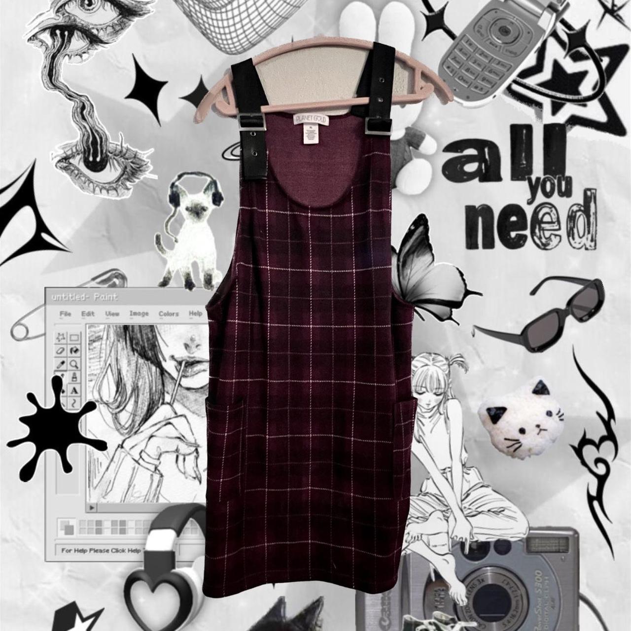 Cute alt style top pleather straps w/ eyelets - Depop