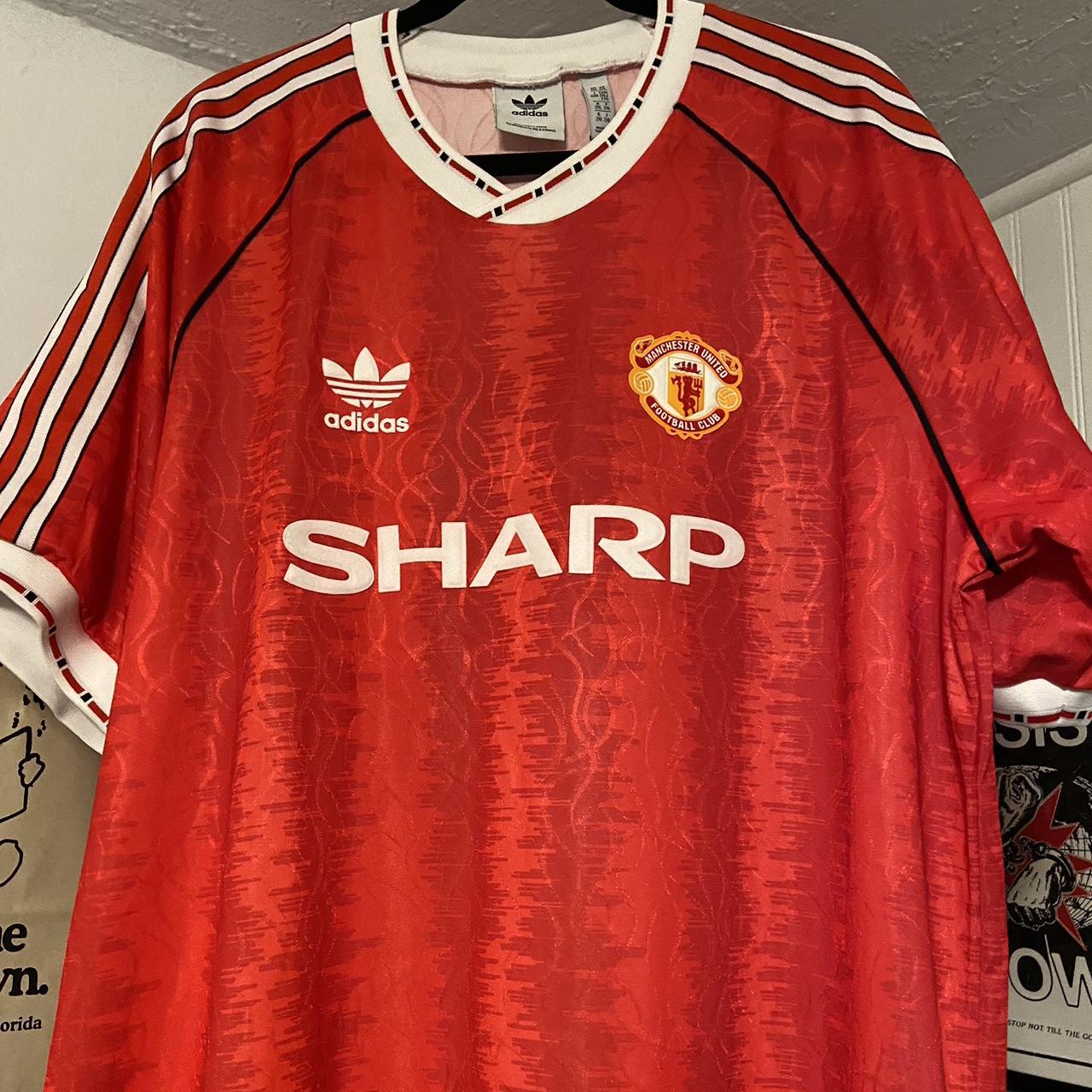 Adidas Manchester United Sharp retro reissue soccer... - Depop