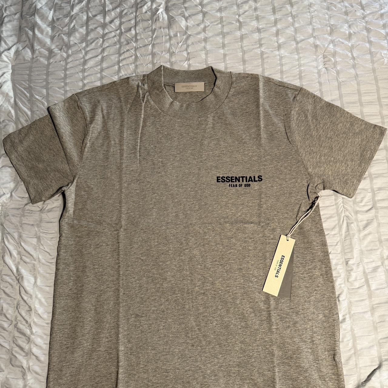 Fear of God Essentials Dark Oatmeal Street Tee -... | Depop