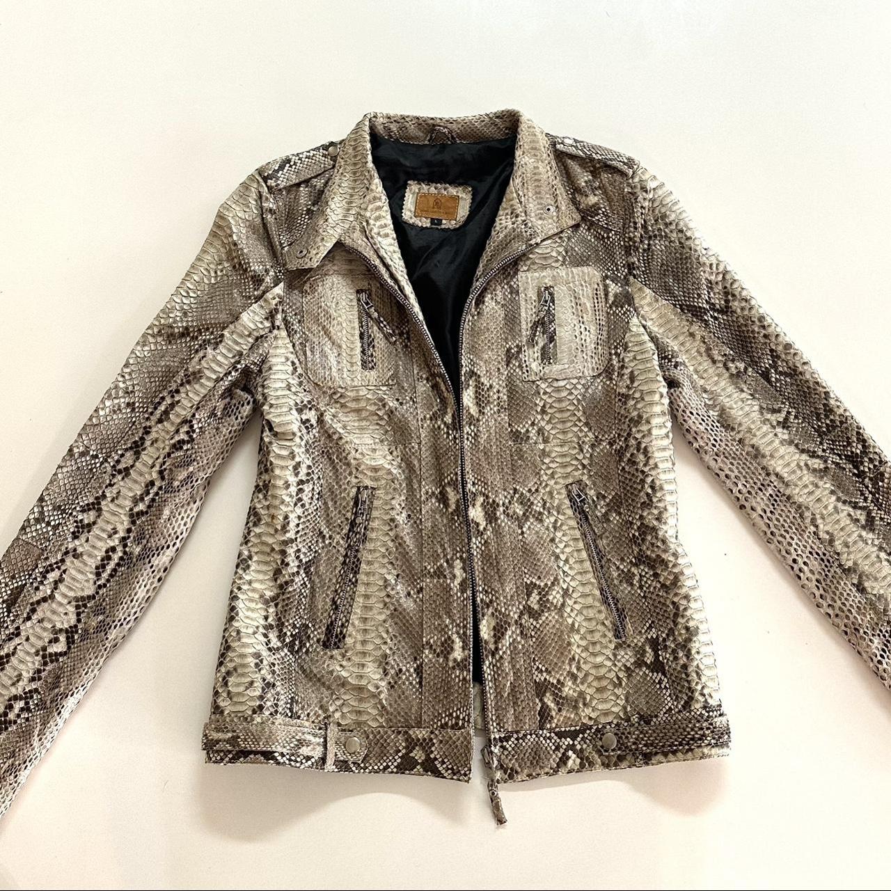 Natural White Genuine Python Skin Exotic Leather... - Depop