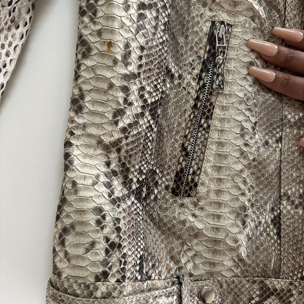 Natural White Genuine Python Skin Exotic Leather... - Depop