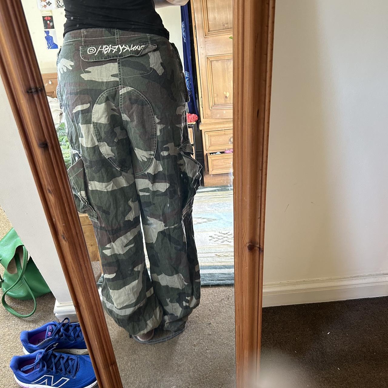PUNKYFISH cargo camouflage combat trousers.... - Depop