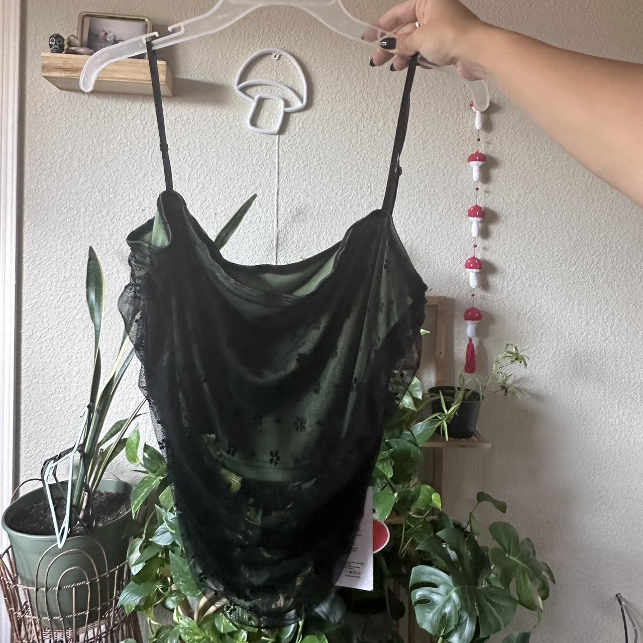 BRAND NEW CIDER DOUBLE LAYER GOTH LACE GREEN... - Depop