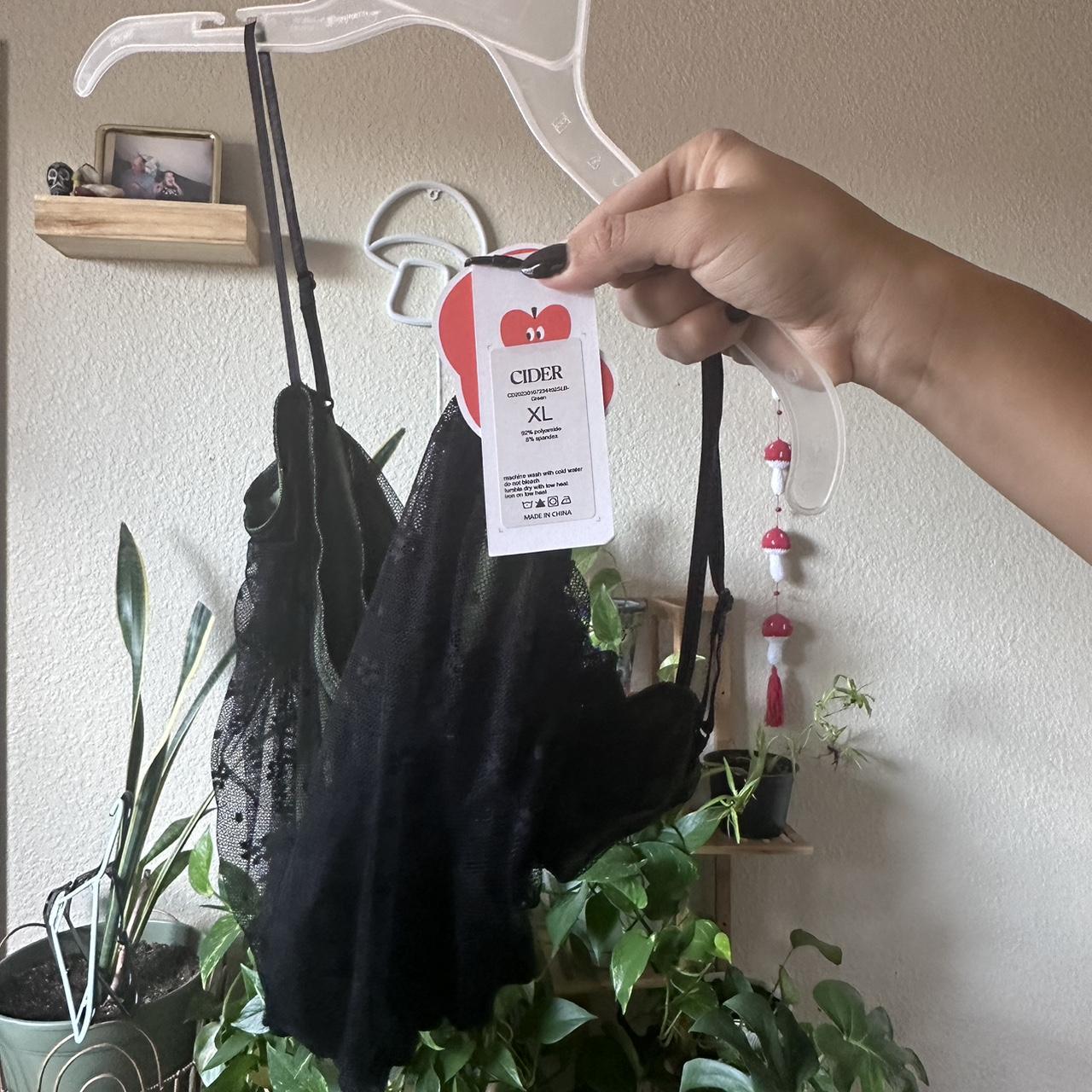 BRAND NEW CIDER DOUBLE LAYER GOTH LACE GREEN... - Depop