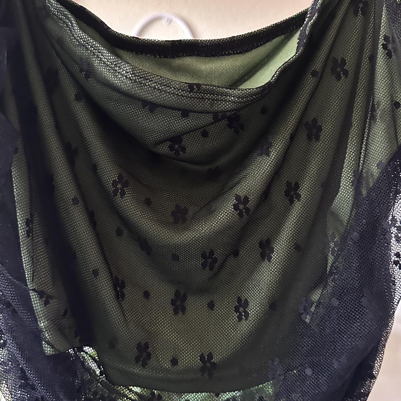 BRAND NEW CIDER DOUBLE LAYER GOTH LACE GREEN... - Depop