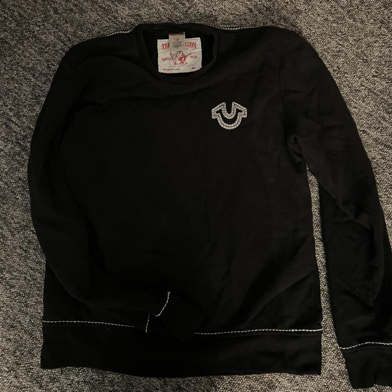 Black True Religion sweater jumper Fits m-l - Depop