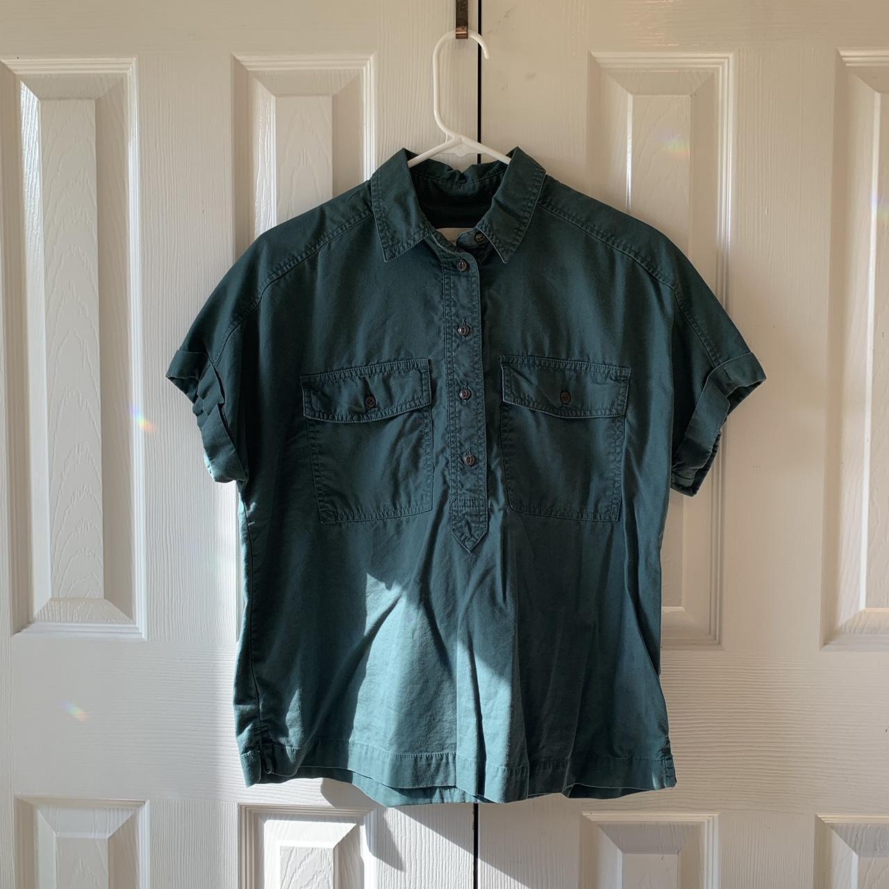 universal threads green cargo button up shirt - Depop