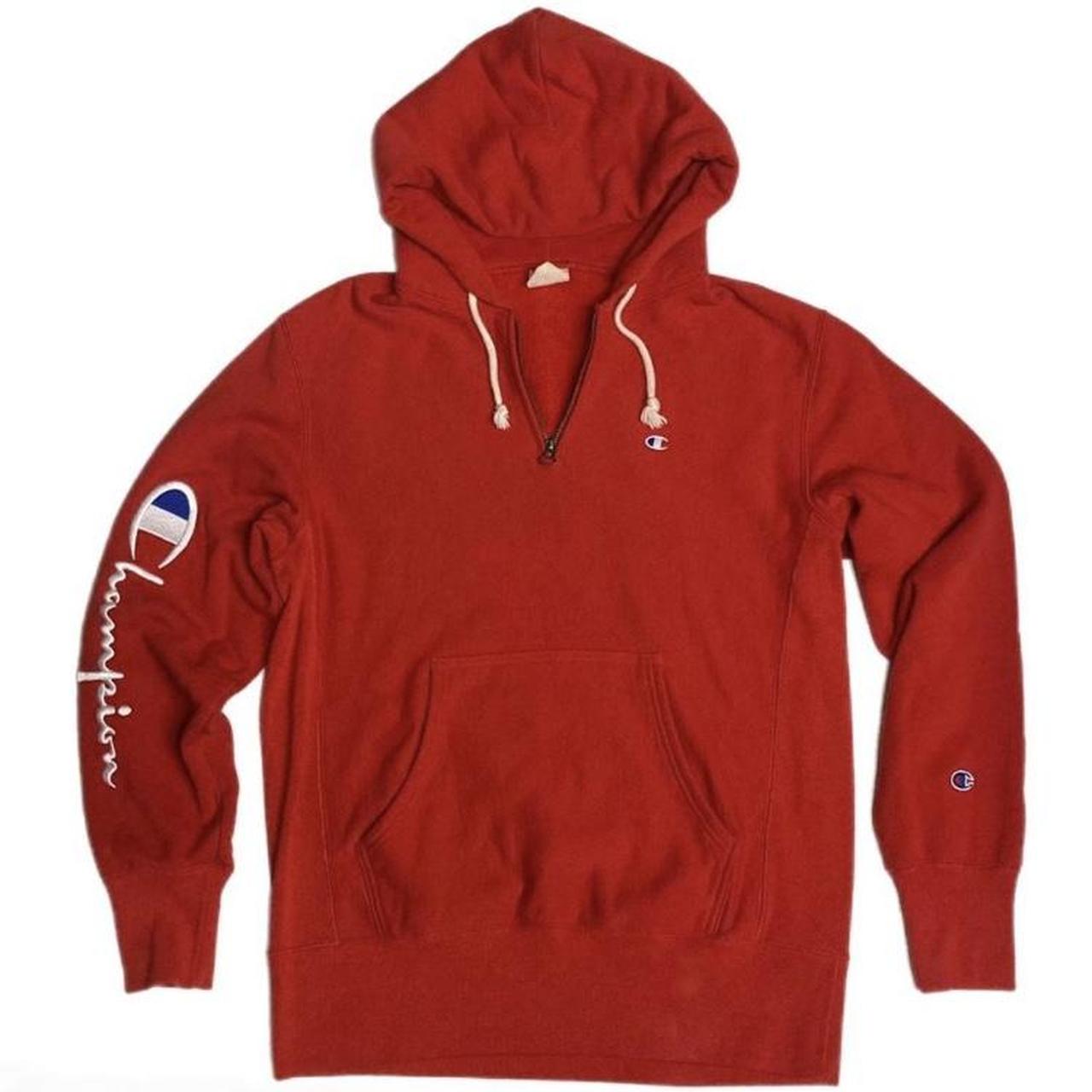 Champion💥🟥🙌 Bright red, reverse weave hoodie from... - Depop