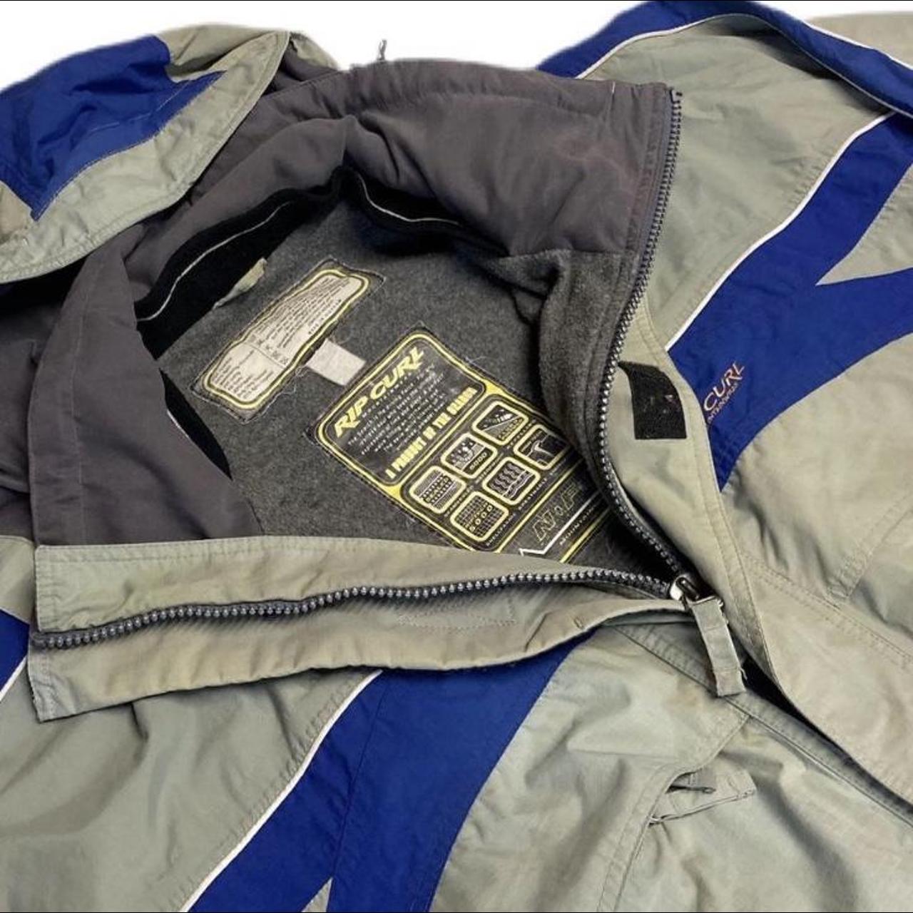 Rip Curl Men's Grey and Blue Jacket | Depop