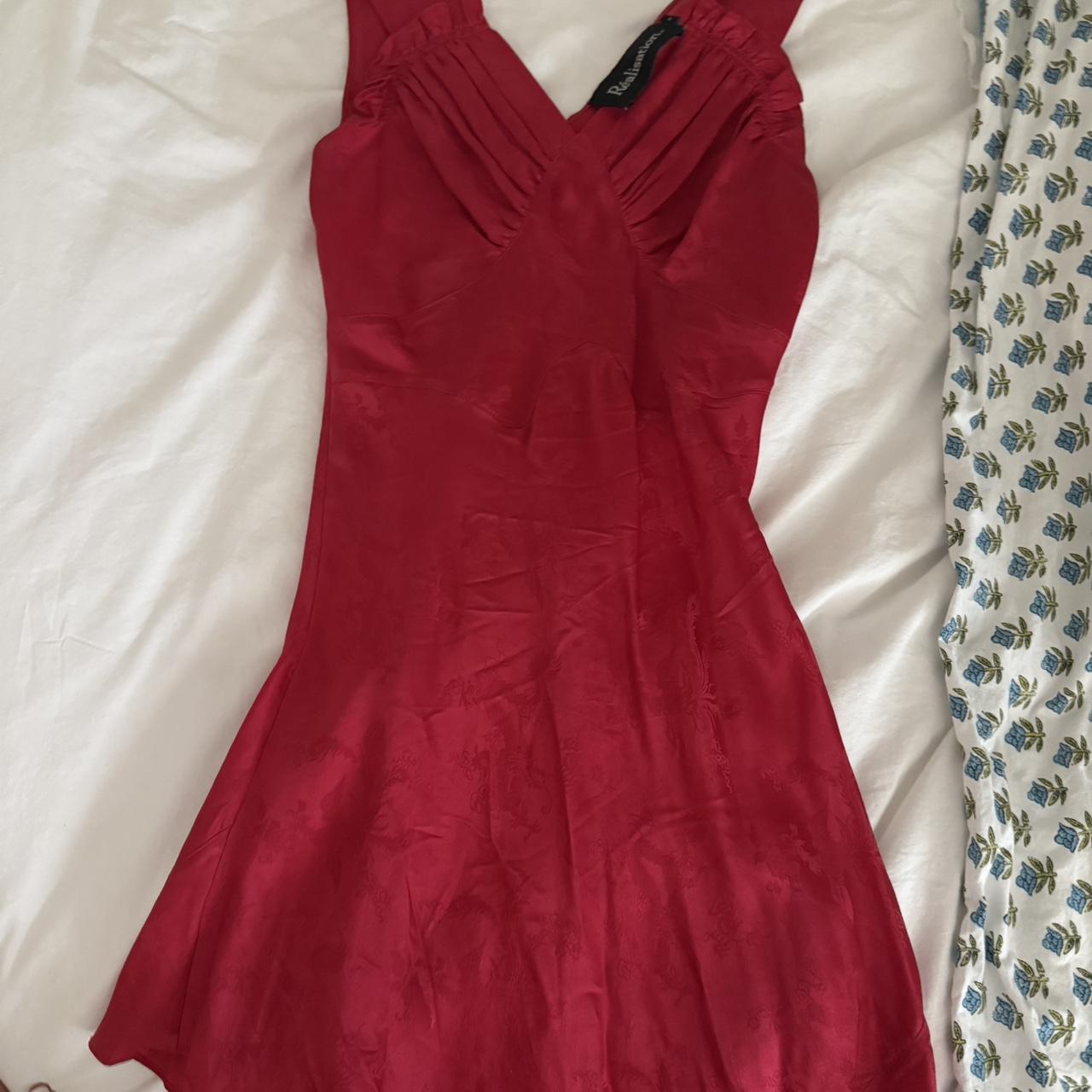 REPOP! Realization red silk mini dress! So cute and... | Depop
