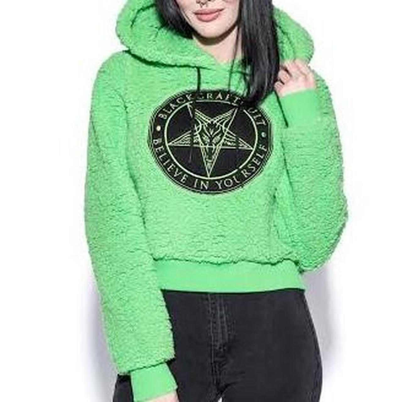 Blackcraft Cult green fluffy hoodie. Siz small. Ive... - Depop