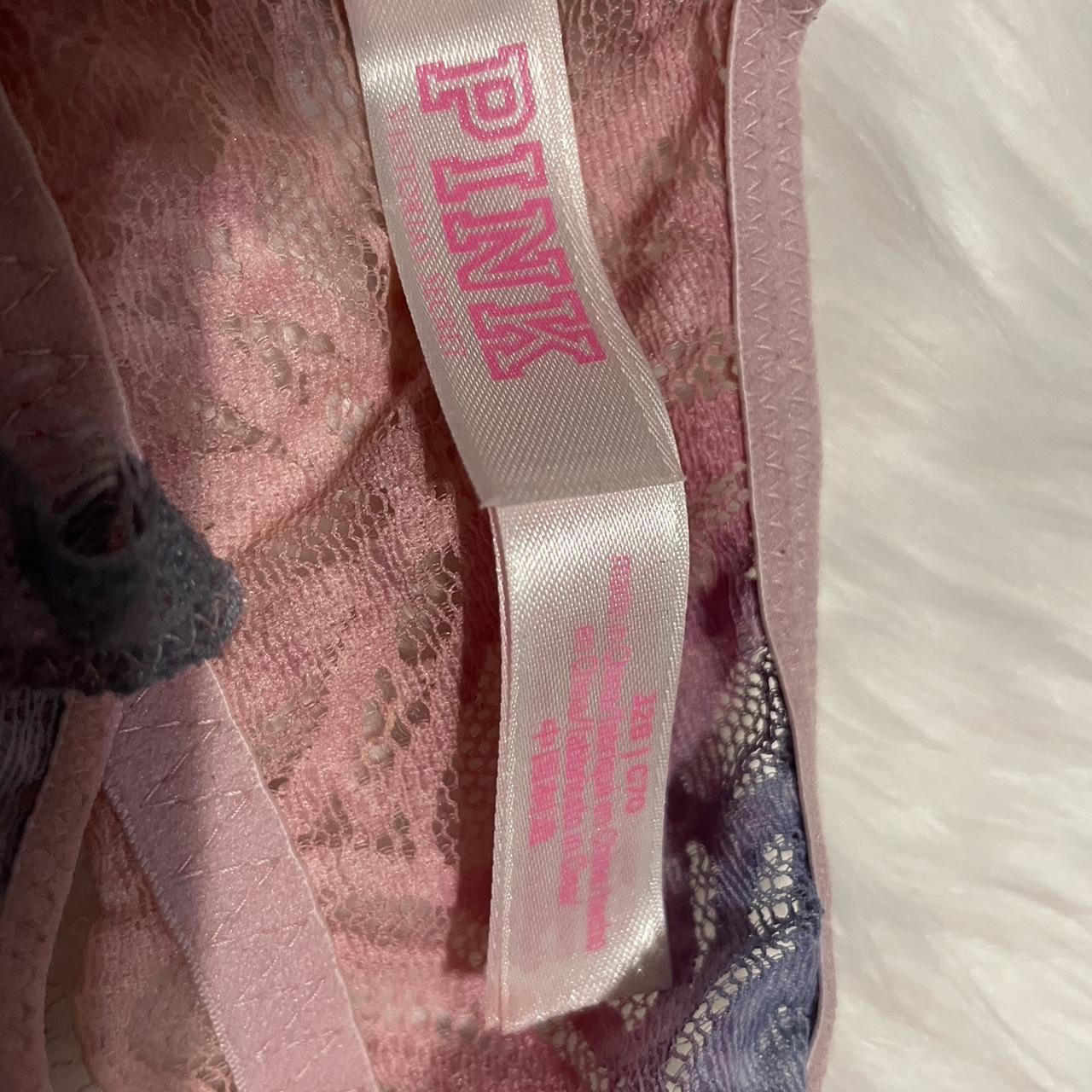 Victoria Secret Pink Lacey Bra sz 32B Pastel Lacey... - Depop