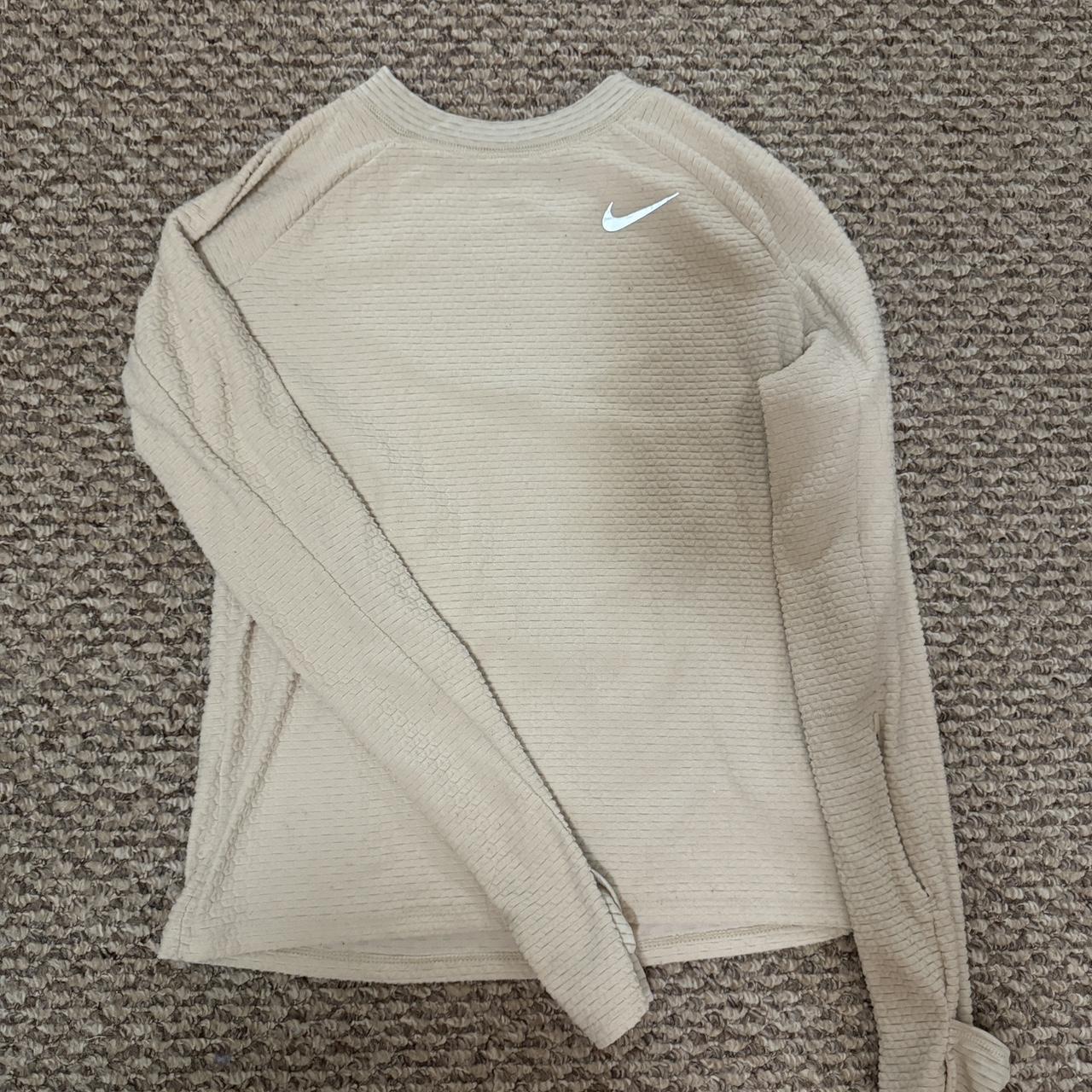 -Cream Color Nike Dri-fit Long Sleeve -Size xs -No... - Depop