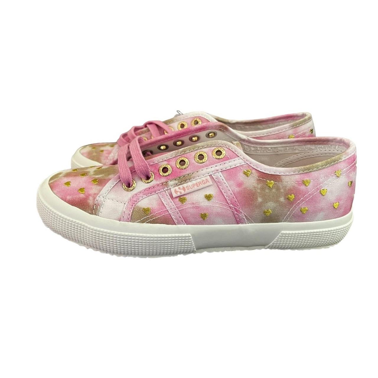 New with tags. Superga 2750 pink tie dye with gold... - Depop