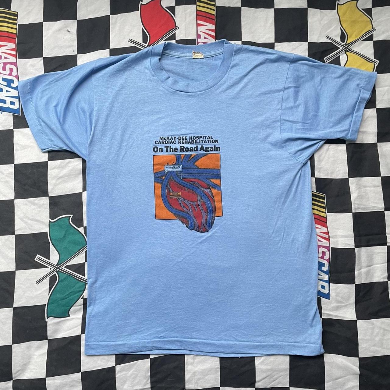 Screen Stars Men's Blue T-shirt | Depop