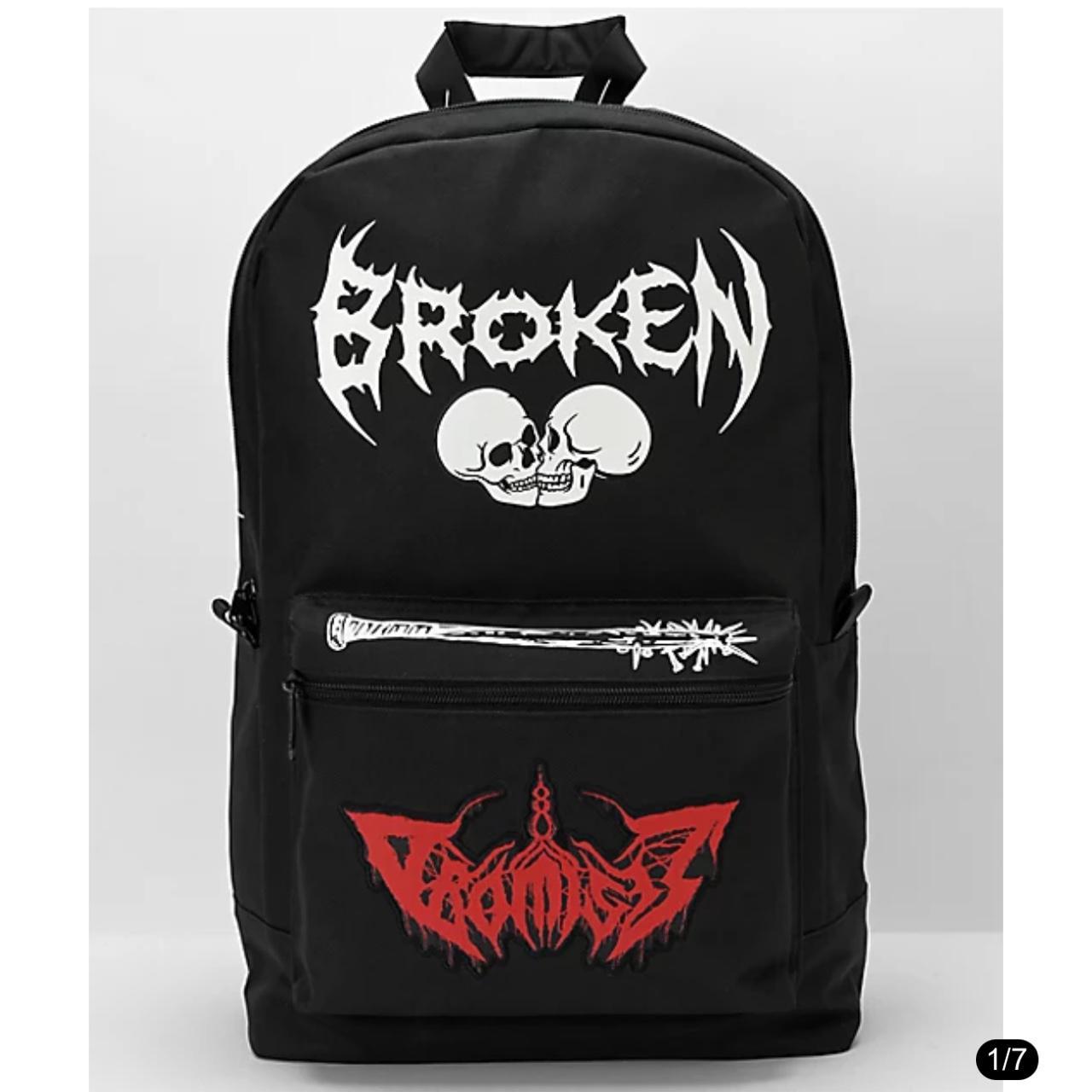 Broken Promises Breakdown Black Backpack. An... - Depop