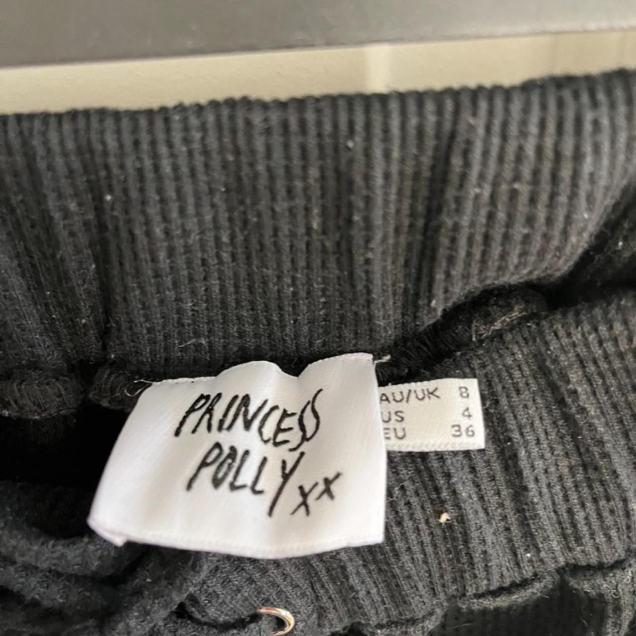 black lace up waffle material shorts - princess polly - Depop