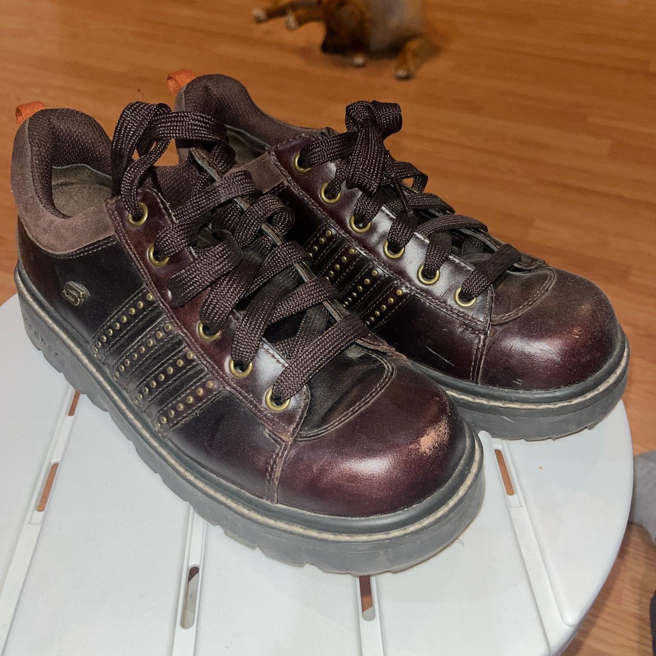 Skechers Chunky Brown Shoes • women’s 7.5 • worn a... - Depop