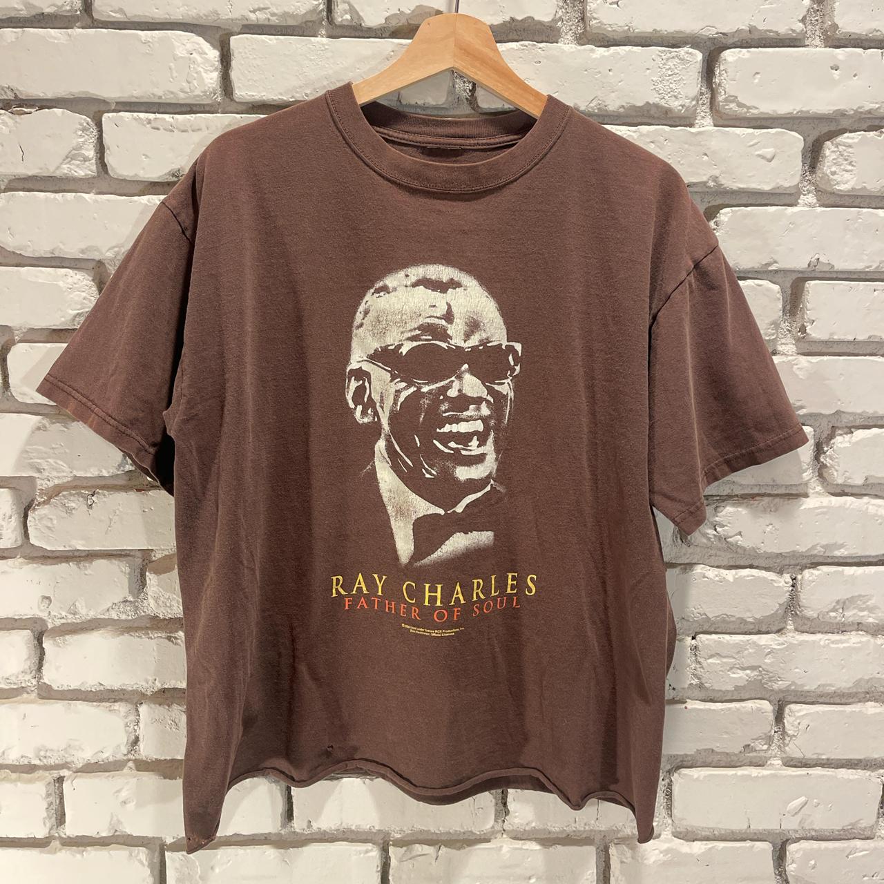 Vintage Ray Charles Father of Soul Brown Tee. Size:... | Depop