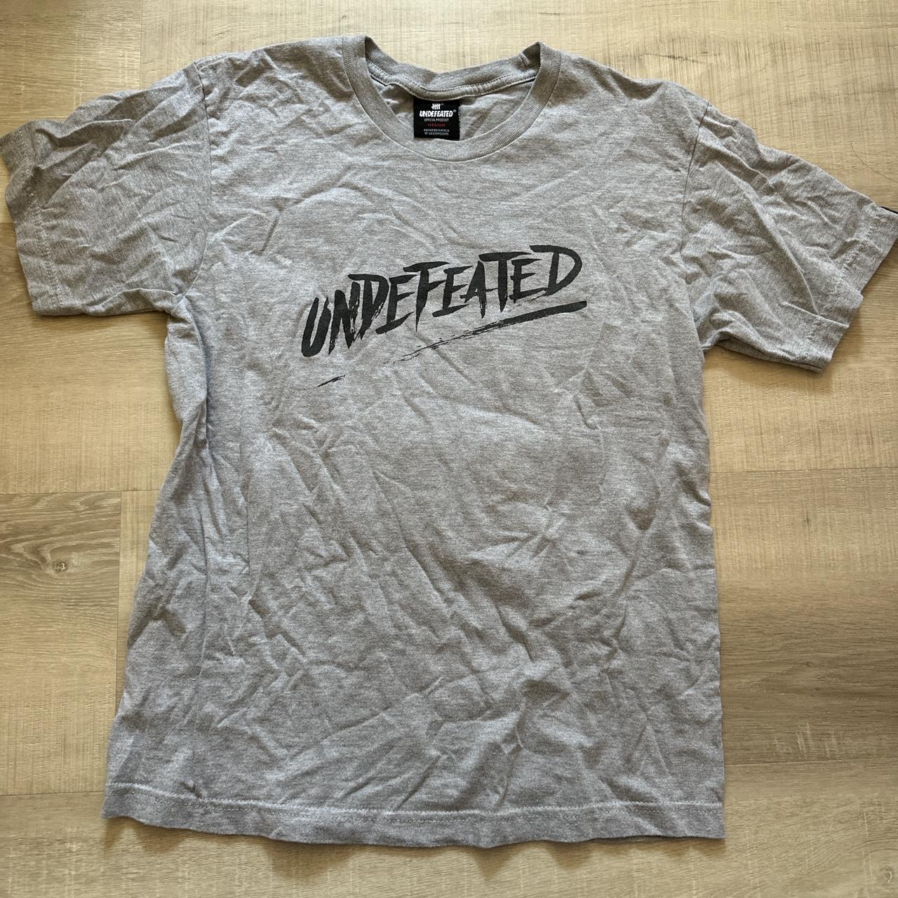 Undefeated Men's Black and Grey T-shirt | Depop