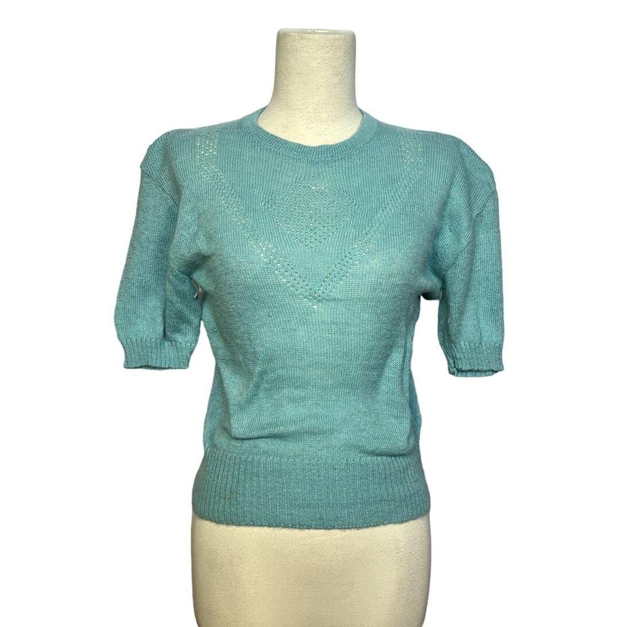1940s Teal Sweater | Pin Up | Bust 32 | Waist 28 |... - Depop